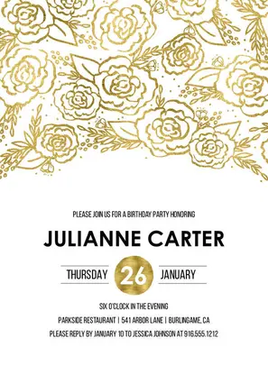 Modern Birthday - Girls Birthday Party Invitations
