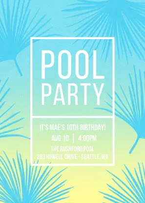 pool party invitation background
