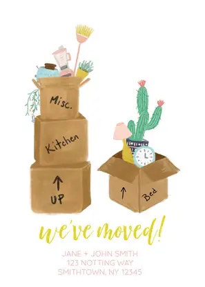The Best Custom Moving Announcements - We've Moved Cards - New Address Card