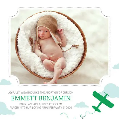 The Best Adoption Announcement Cards - Baby Photo Adoption Invitations
